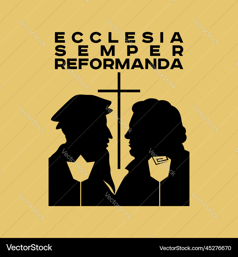 Martin luther and john calvin Royalty Free Vector Image