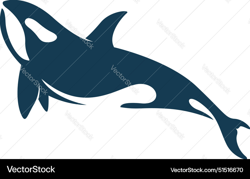 Orca whale icon logo design Royalty Free Vector Image