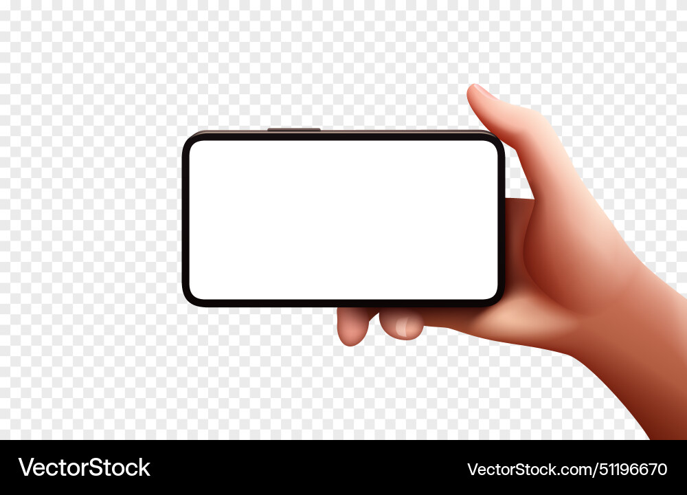 Phone in hand on a transparent background smart Vector Image