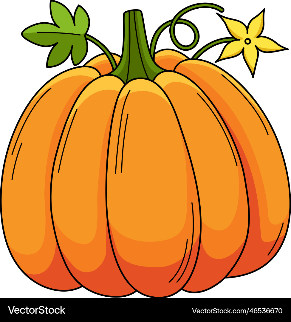 Pumpkin vegetable cartoon colored clipart Vector Image