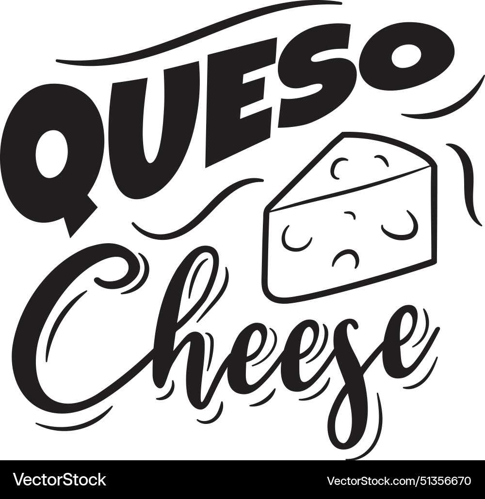 Queso cheese design on white background Royalty Free Vector