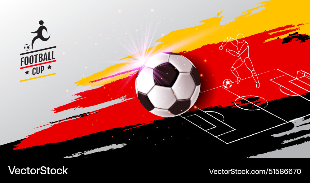 Soccer banner template germany flag brush Vector Image