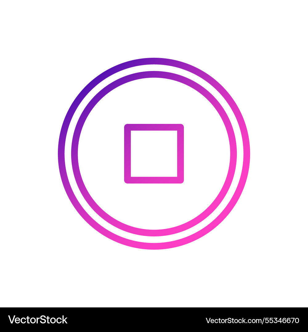 Stylized gradient stop icon in circle outline Vector Image
