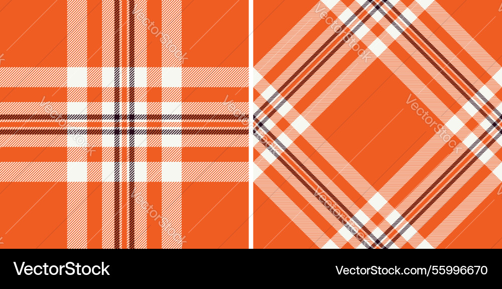 Vibrant orange plaid patterns perfect for textile Vector Image