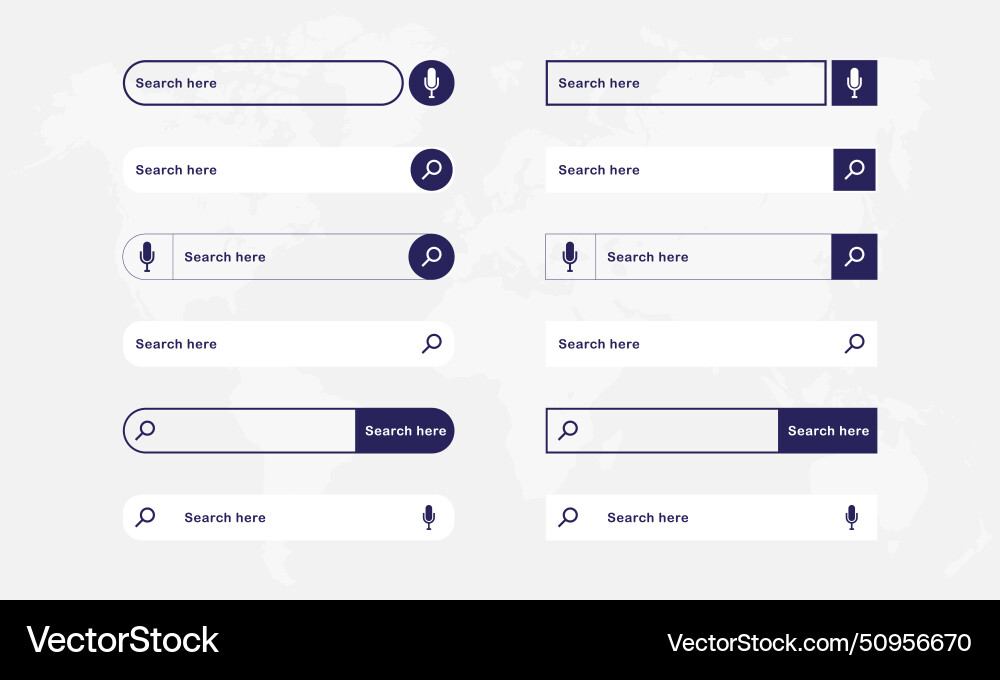 Web search bar designs Royalty Free Vector Image