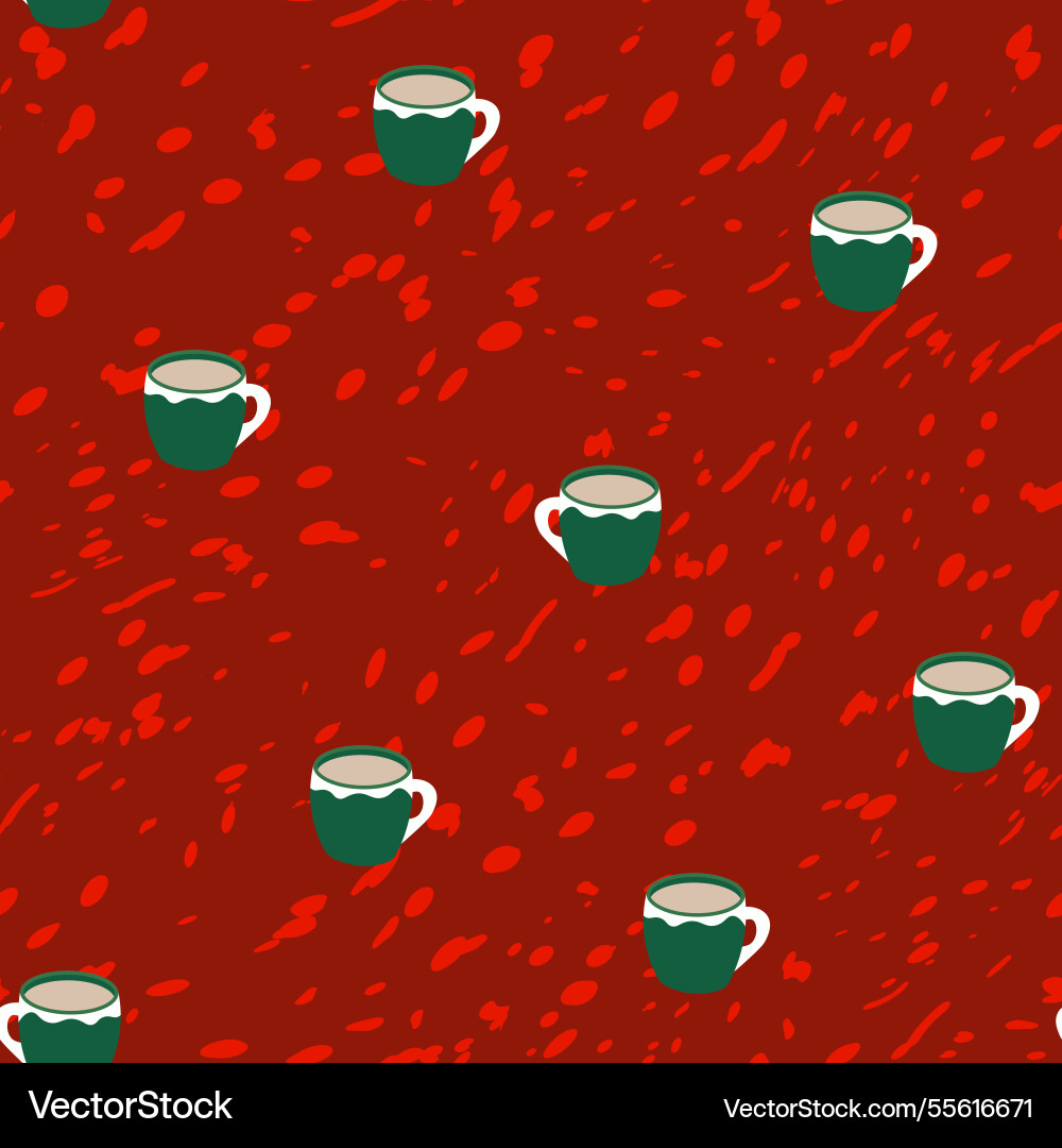 Abstract seamless pattern with color cups kitchen Vector Image