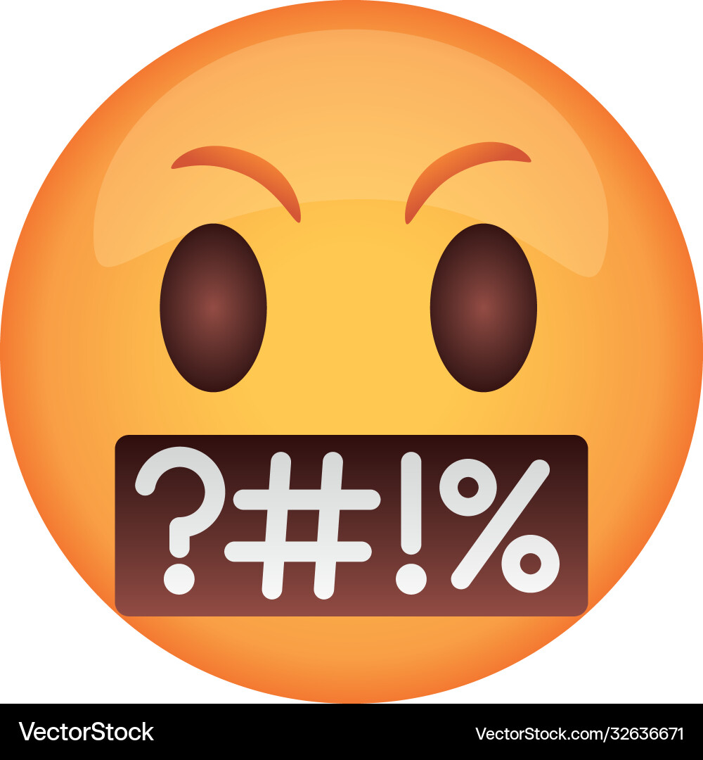 Emoji face saying rude flat style icon Royalty Free Vector