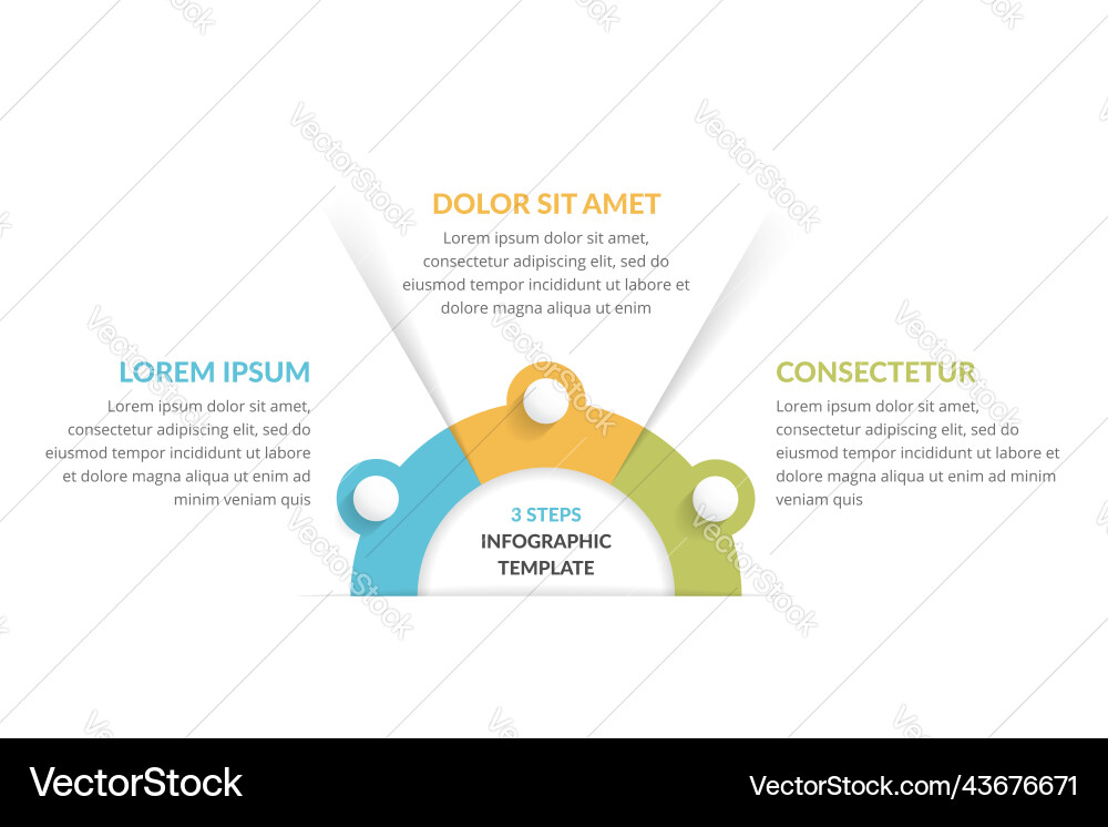 Infographic template with 3 steps Royalty Free Vector Image