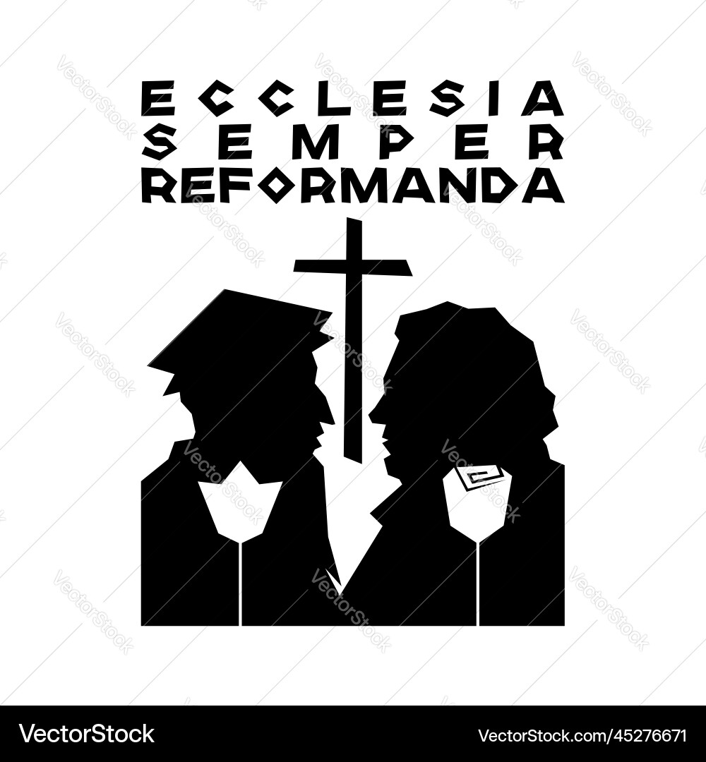 Martin luther and john calvin Royalty Free Vector Image