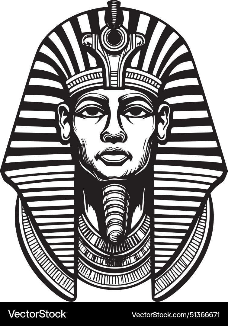 Pharaoh - minimalist and flat logo Royalty Free Vector Image