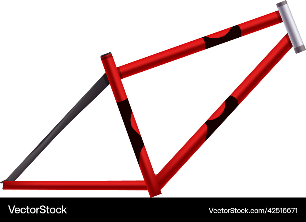 Realistic bicycle frame composition Royalty Free Vector