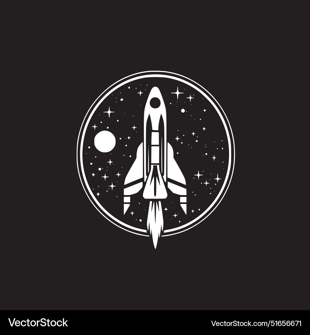 Space - minimalist and flat logo Royalty Free Vector Image