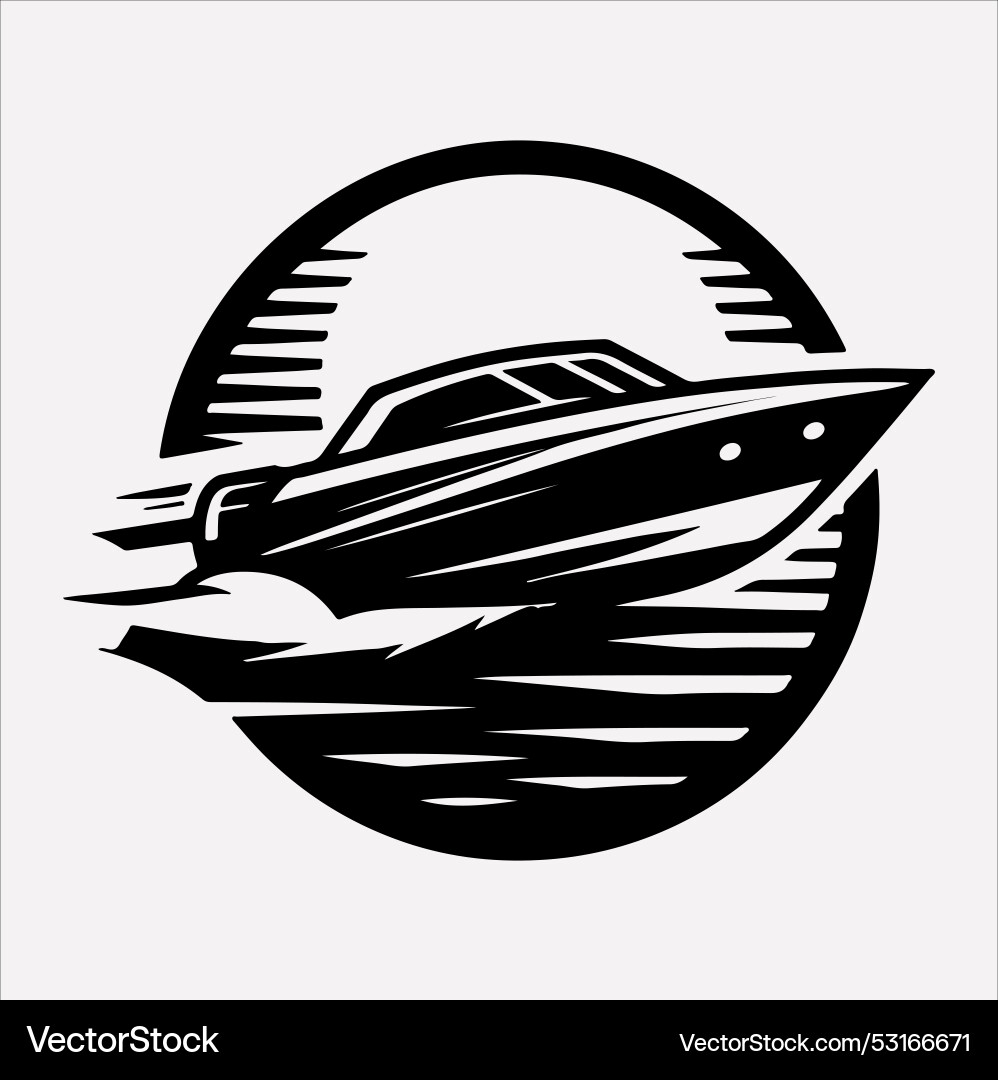 Speed boat icon silhouette art Royalty Free Vector Image