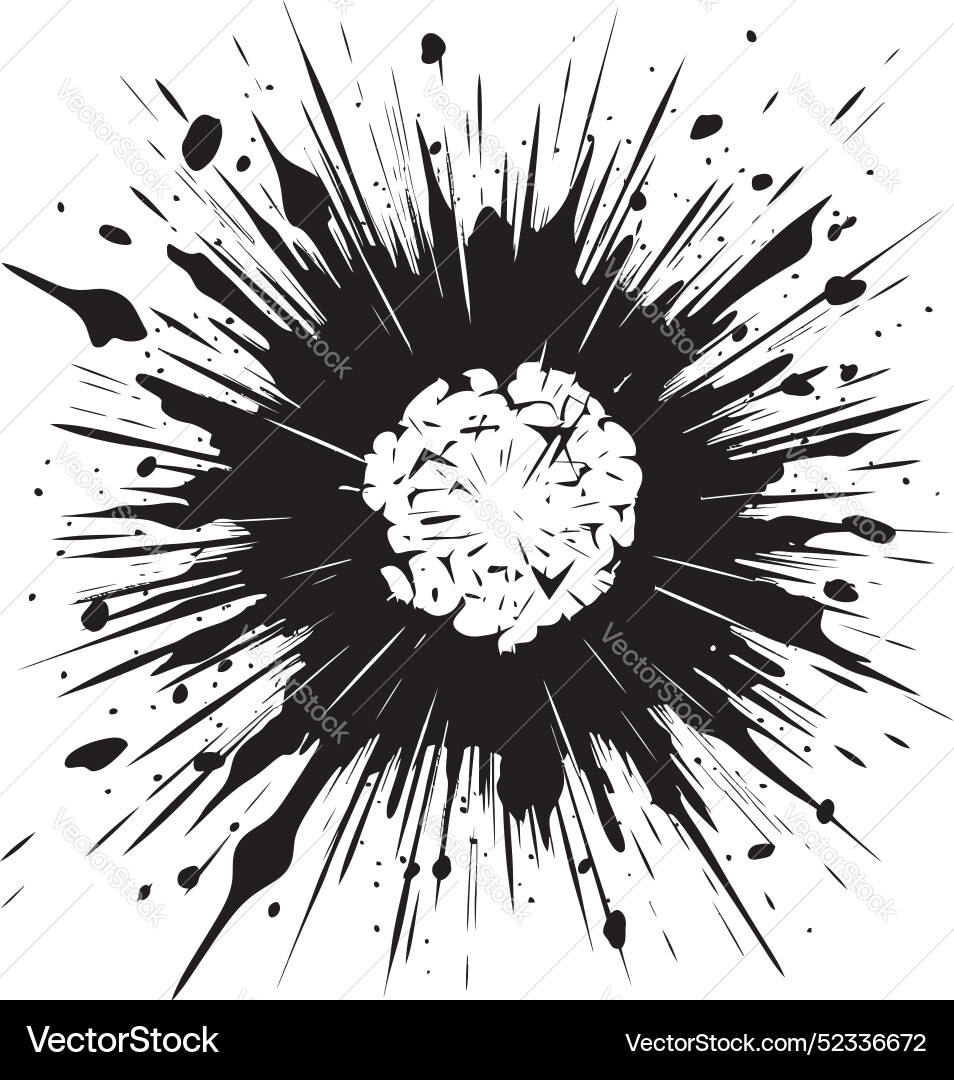 Bursting energy explosive black emblem flash Vector Image