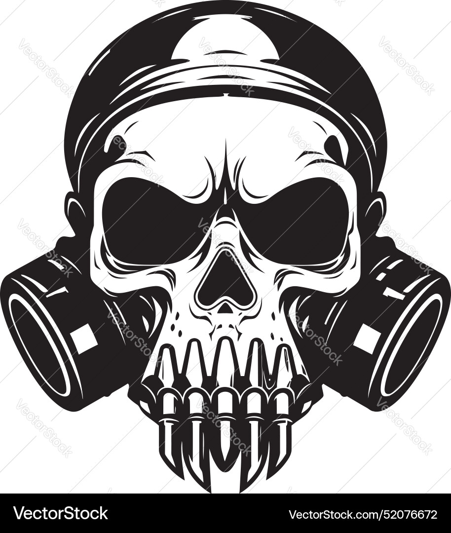 Chemical conqueror icon with gas masked skull Vector Image