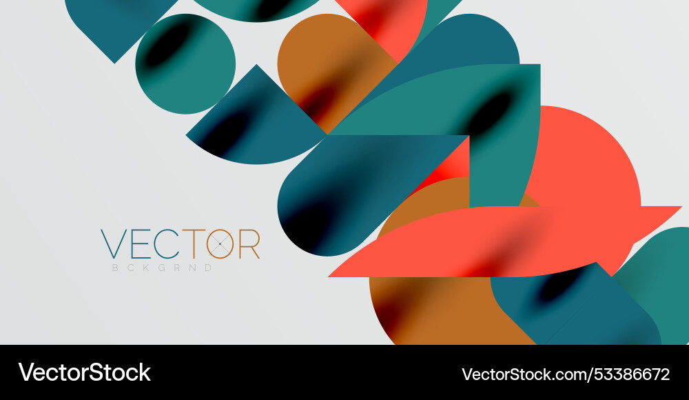 Circles semi squares and round shapes Royalty Free Vector