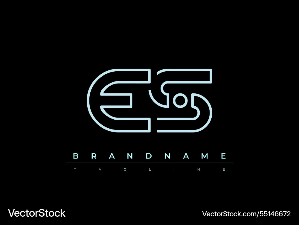 Es technology letter logo template Royalty Free Vector Image
