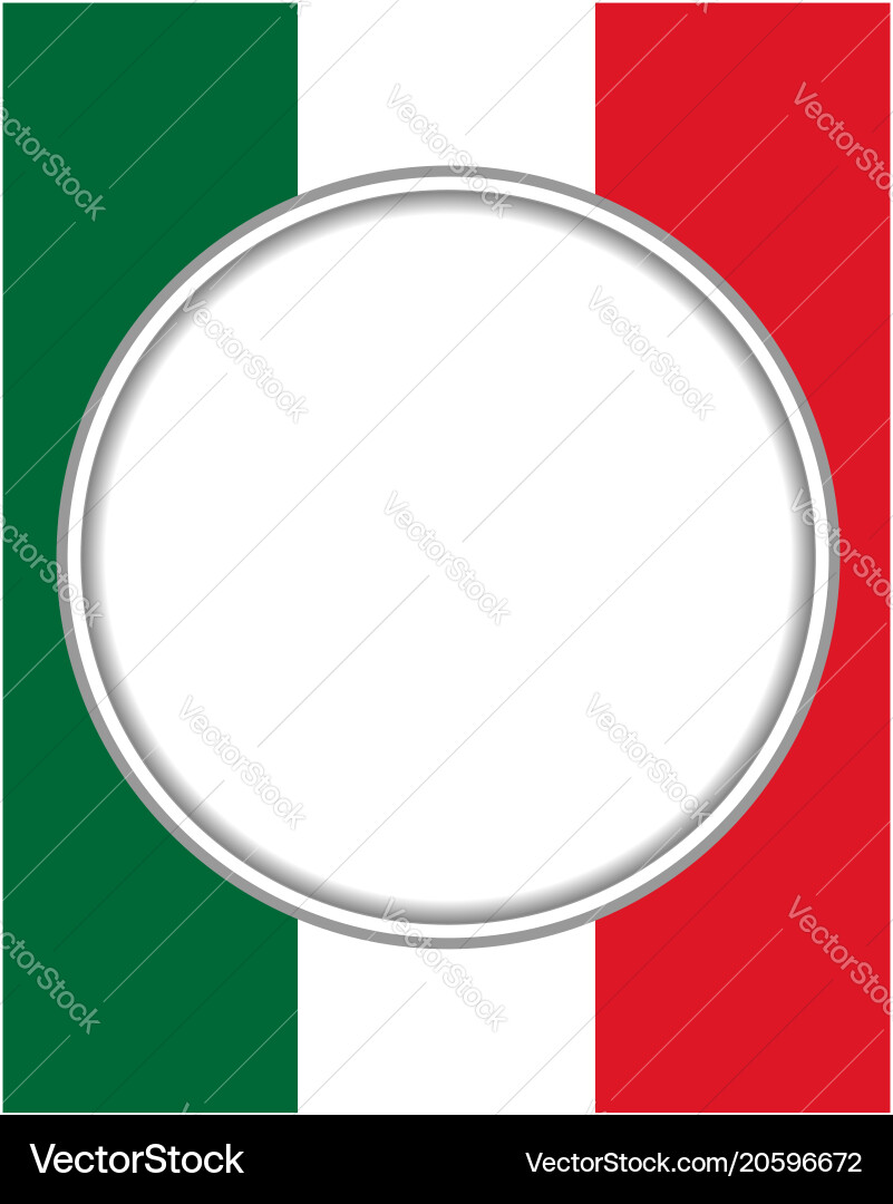 Italian abstract flag round frame Royalty Free Vector Image