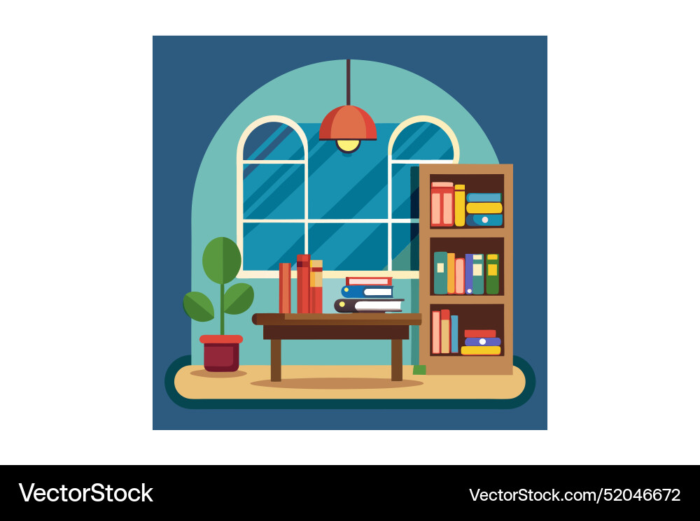 Modern reading room design Royalty Free Vector Image