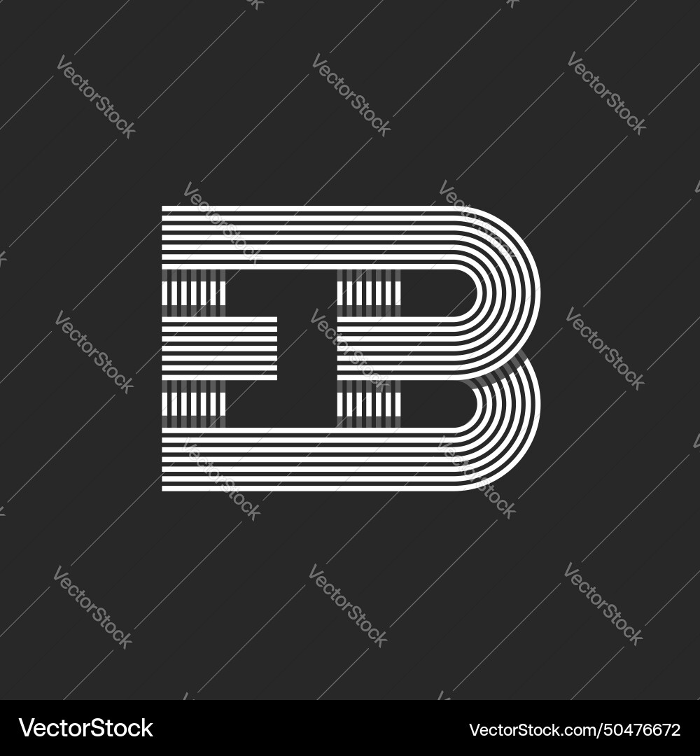 Monogram logo mockup featuring initials eb Vector Image