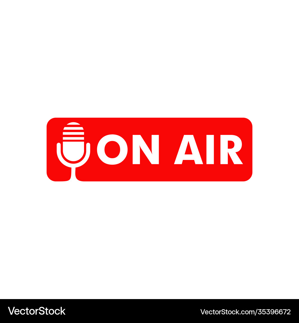 On air radio logo design template Royalty Free Vector Image