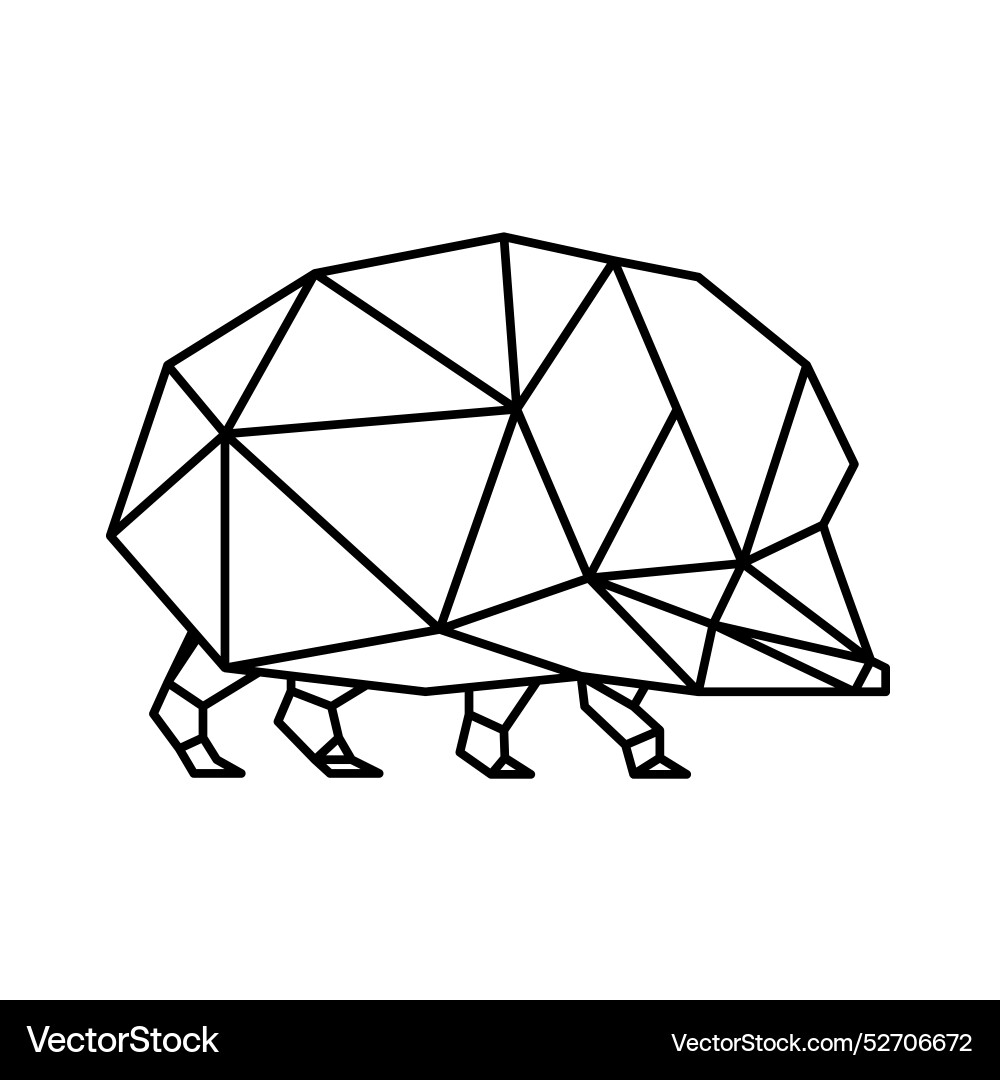 Polygonal line art armadillo Royalty Free Vector Image