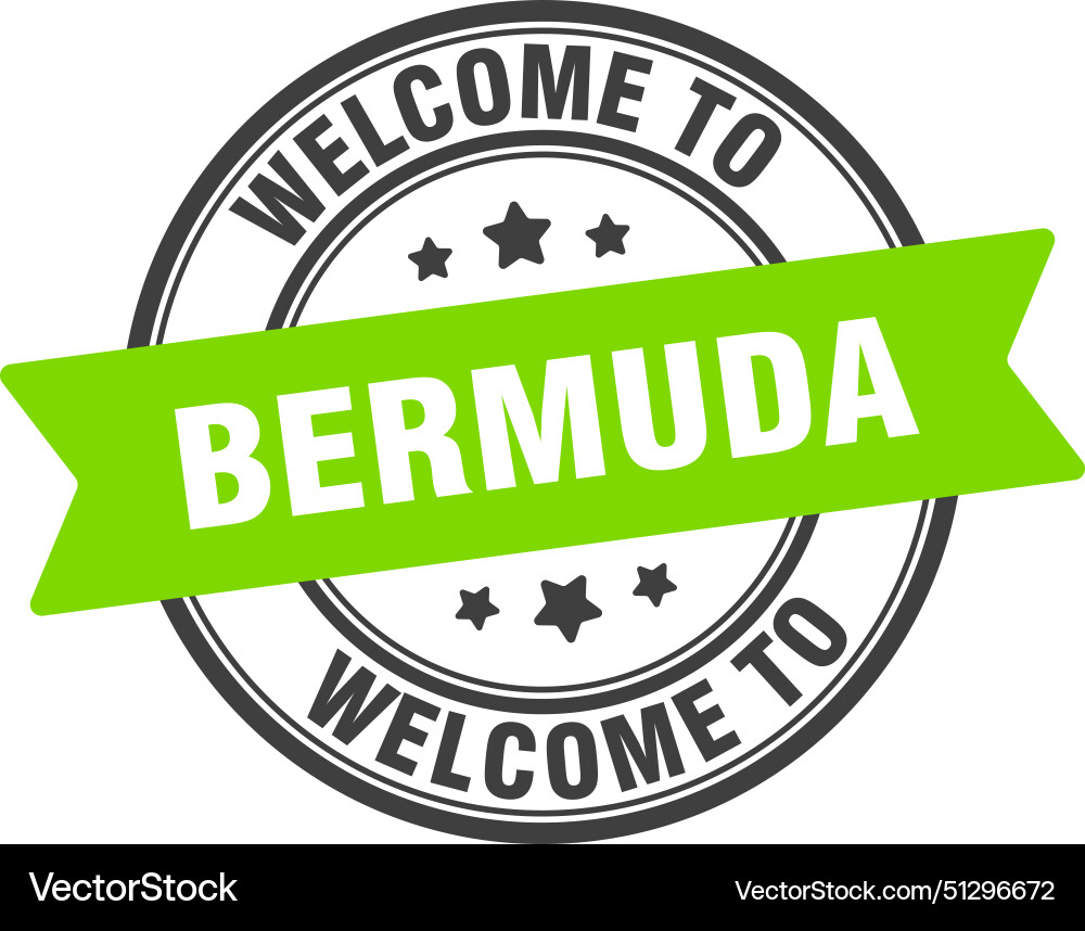 Welcome to bermuda stamp round sign Royalty Free Vector