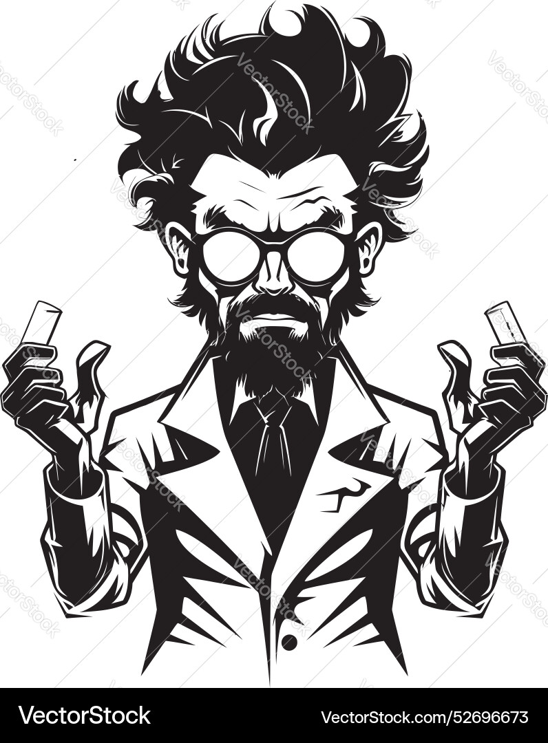 Alchemy abode scientist iconic graphics Royalty Free Vector