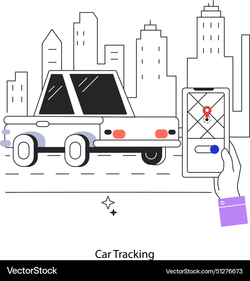 Car tracking Royalty Free Vector Image - VectorStock