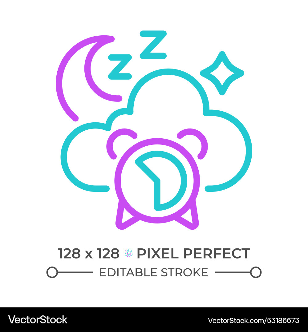 Healthy sleep two color line icon Royalty Free Vector Image