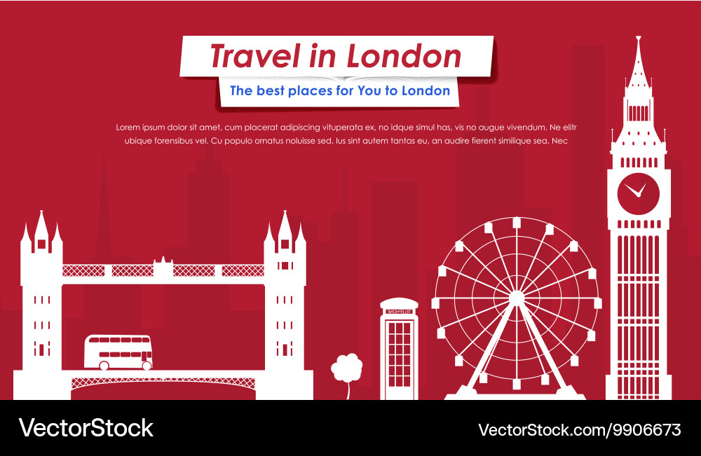 Site header design for tourism in london Vector Image