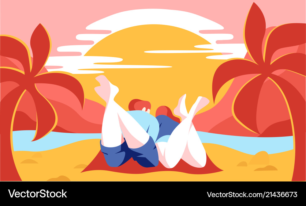 Sunny beach Royalty Free Vector Image - VectorStock