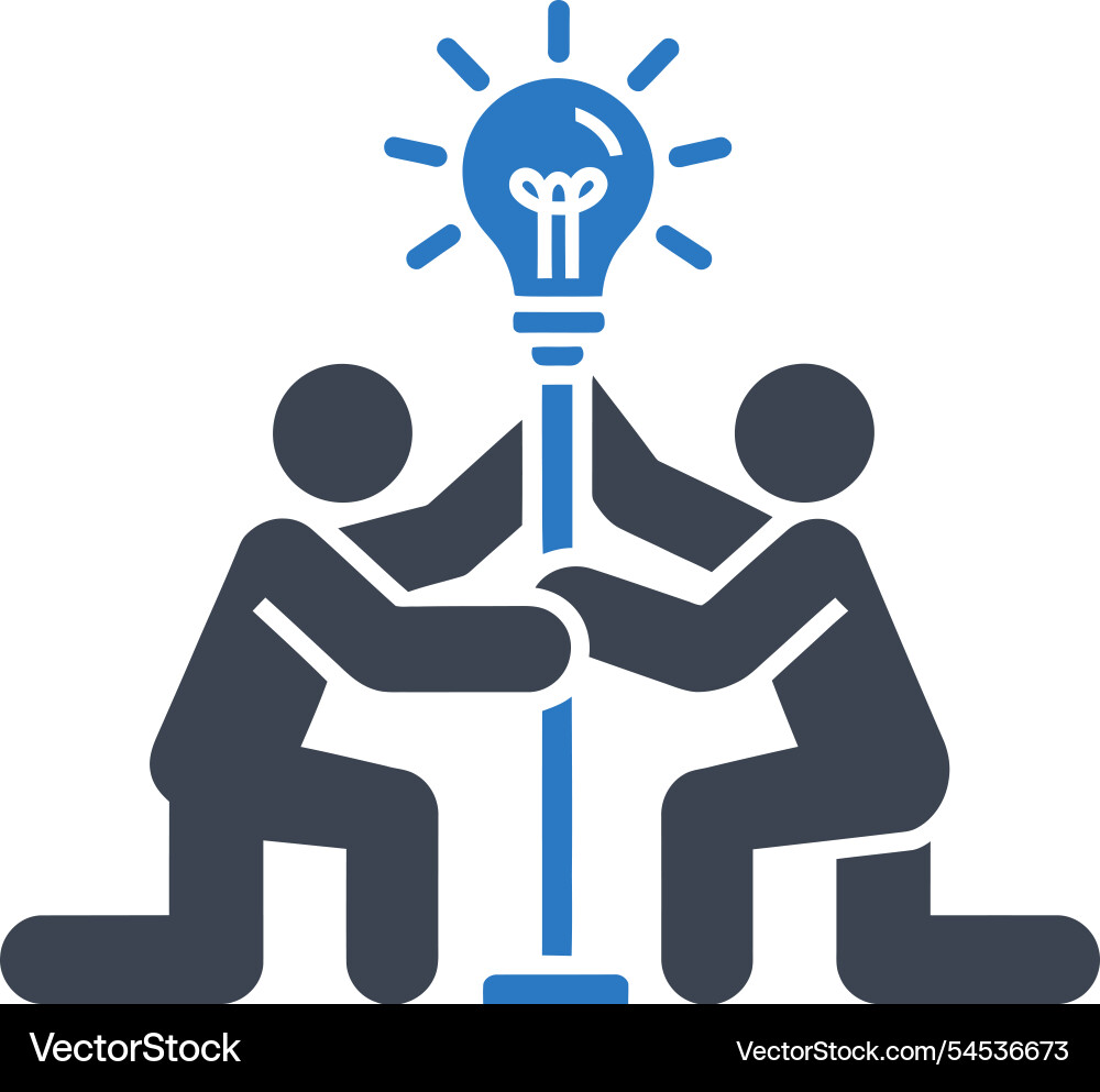 Teamwork innovation icon Royalty Free Vector Image