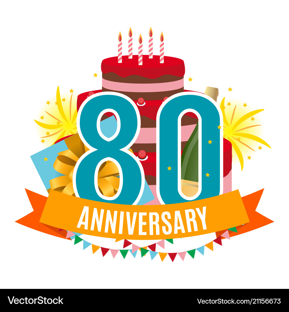 Template 80 years anniversary congratulations Vector Image