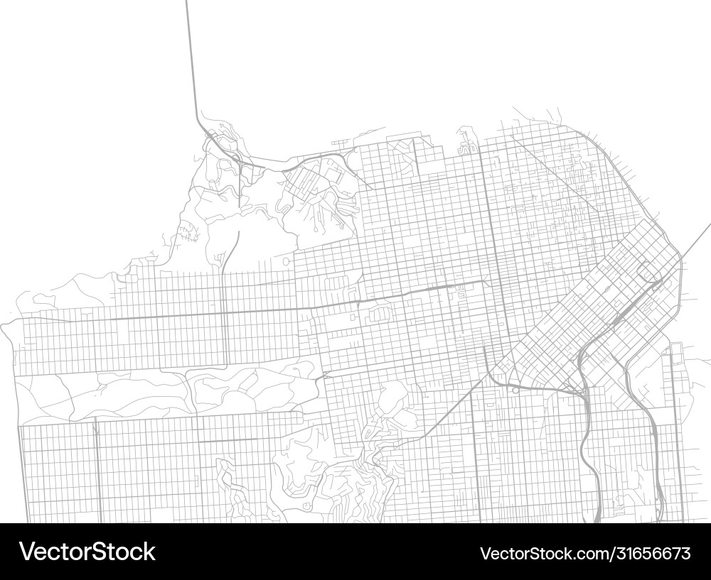 White map san francisco Royalty Free Vector Image