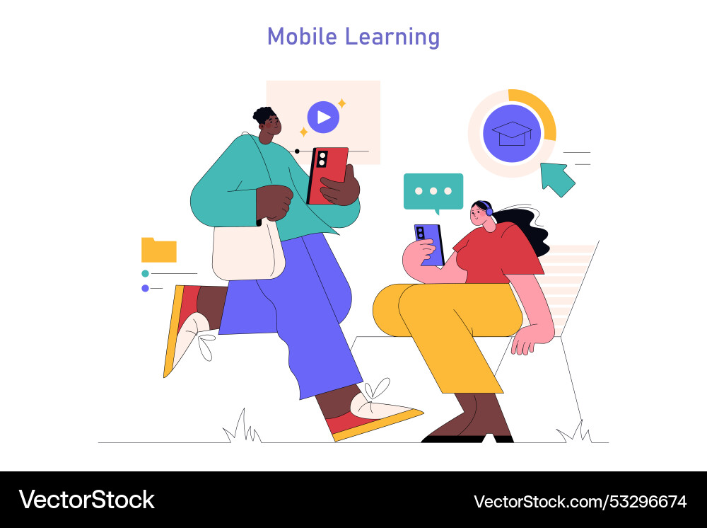 Adult education flat Royalty Free Vector Image