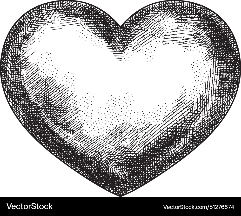 Heart vintage sketch Royalty Free Vector Image