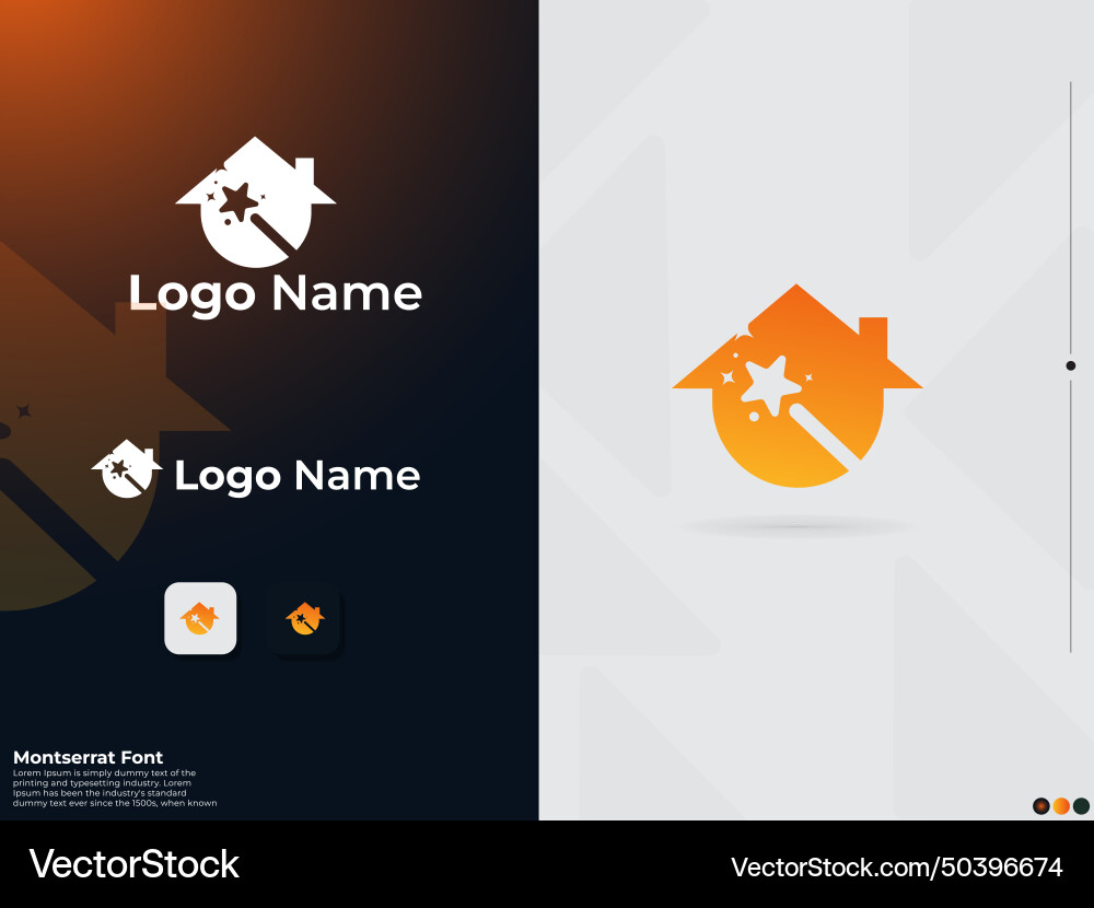 Magic house logo design Royalty Free Vector Image