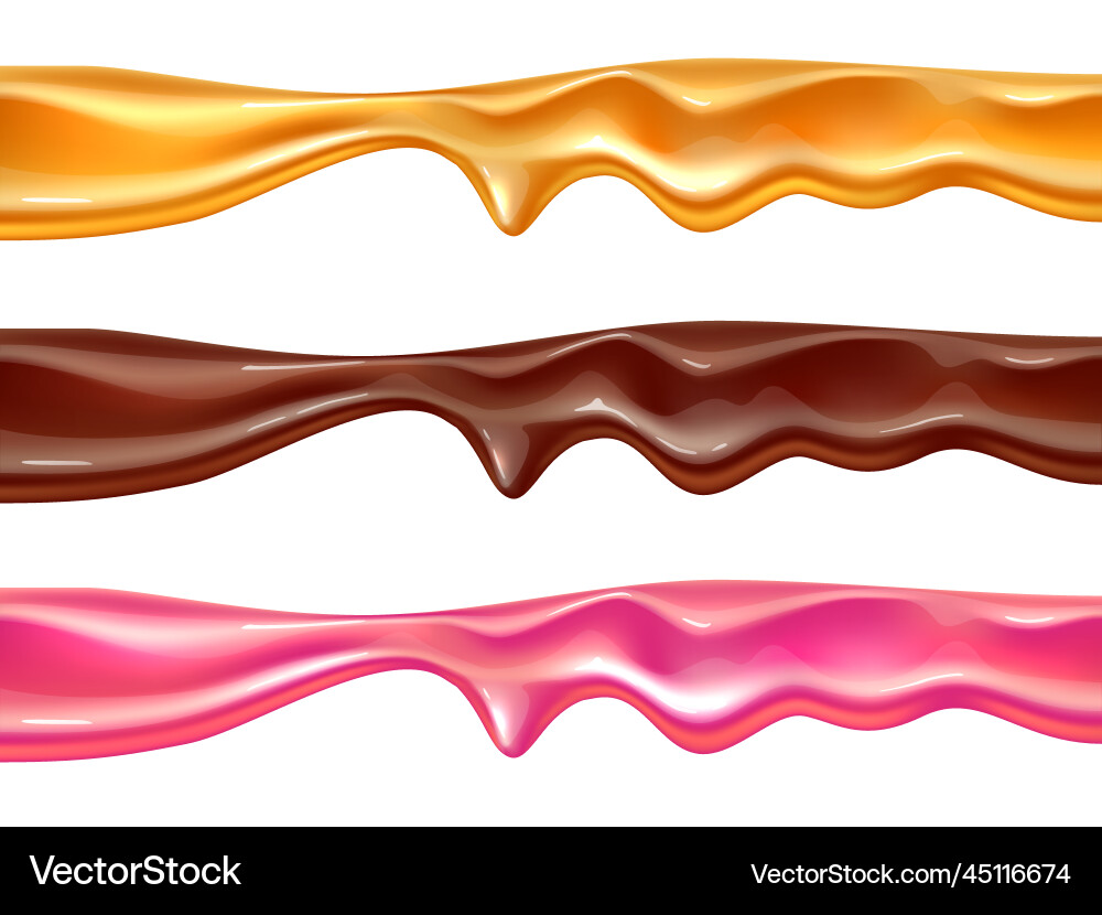 Melt color caramel borders realistic candy Vector Image