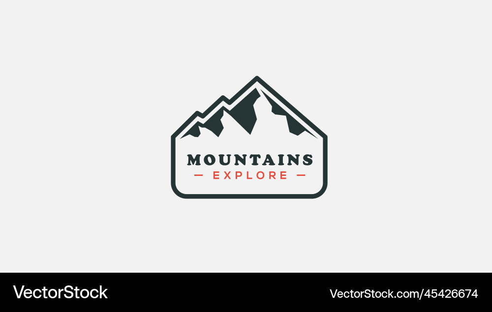 Mountain explore adventure logo design template Vector Image