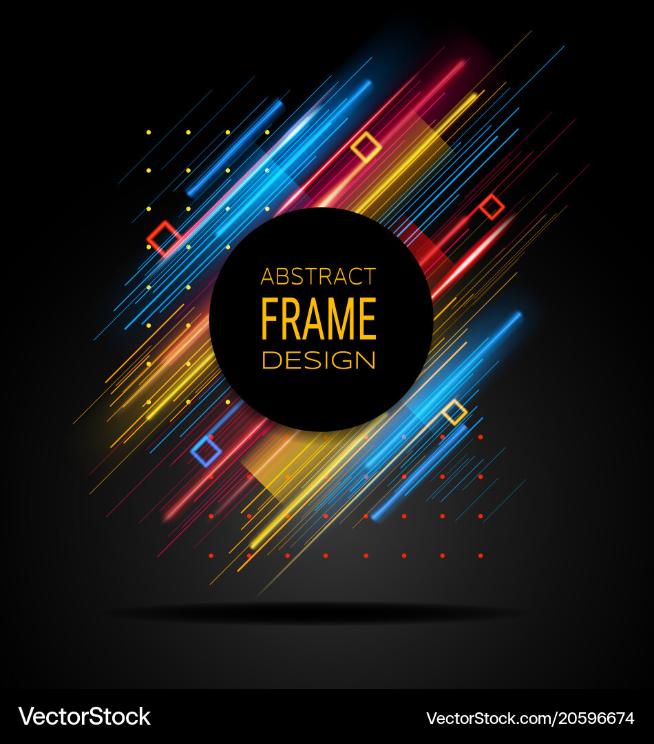 Neon Geometric Frame Royalty Free Vector Image