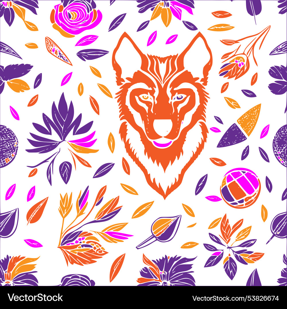 Werewolf abstract pattern seamless Royalty Free Vector Image