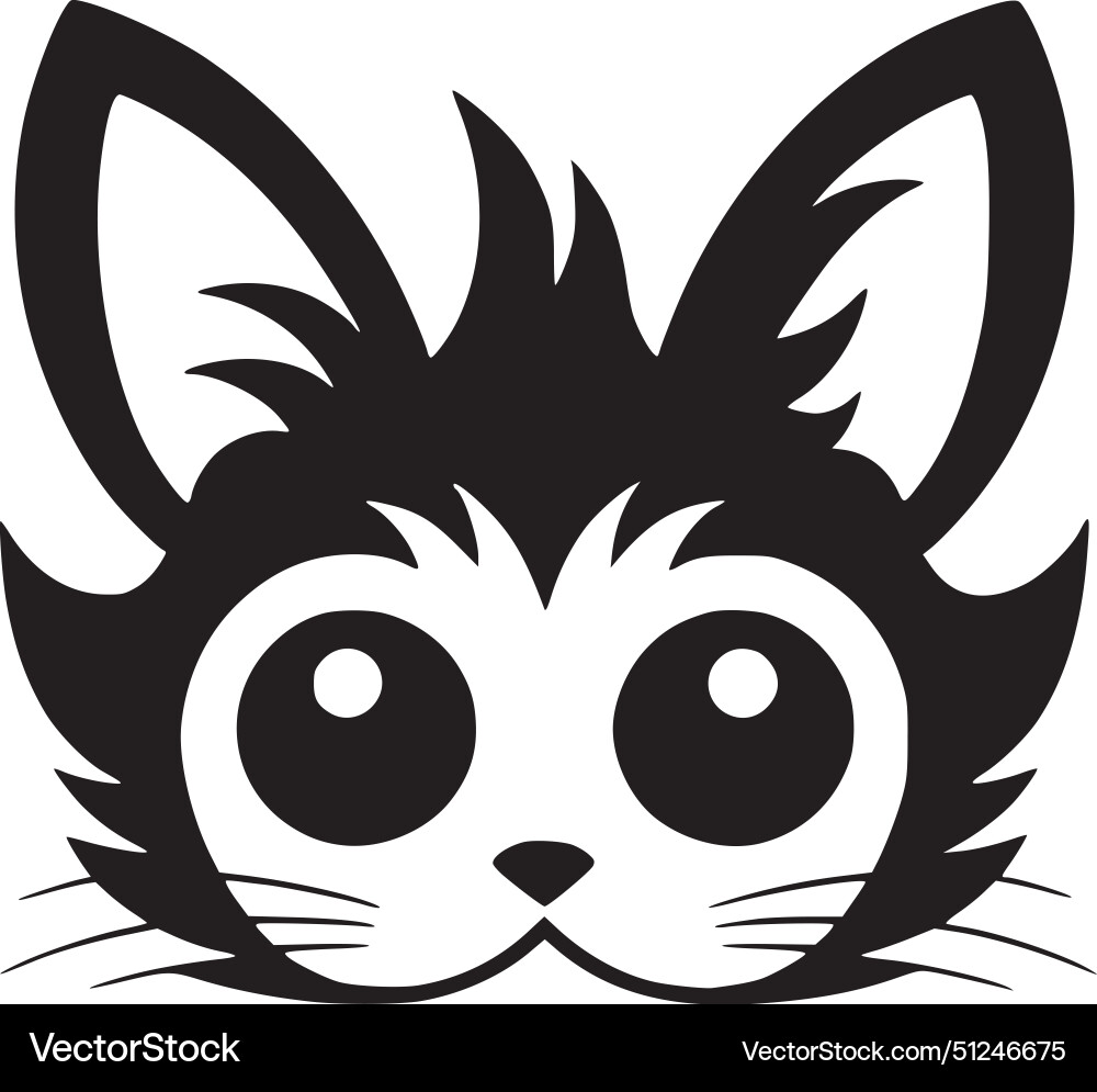 Cat - black and white isolated icon Royalty Free Vector