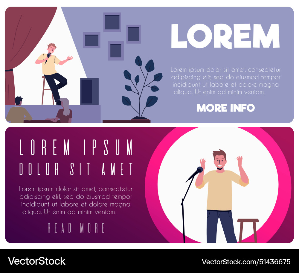 Comedian artist with mic perform stand-up comedy Vector Image
