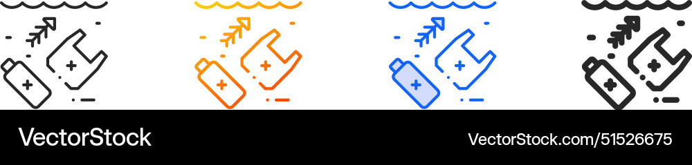 Contamination iconthin linear gradient blue Vector Image