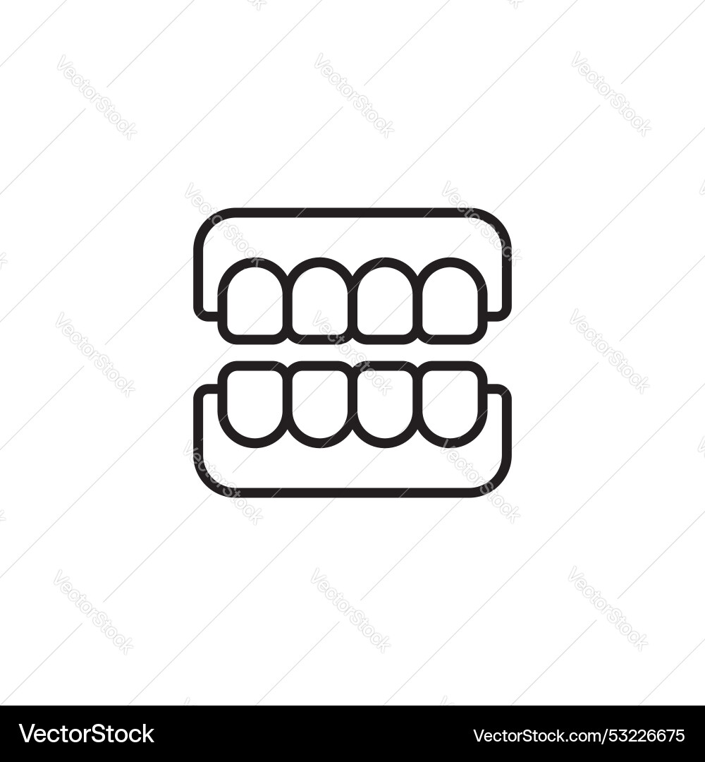 False jaw icon set prosthetic denture teeth Vector Image