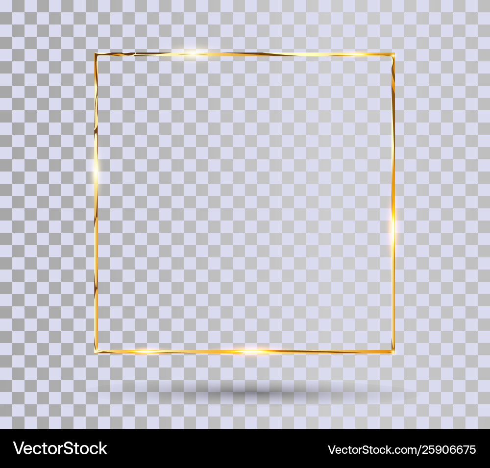 Gold Shiny Frame Border Royalty Free Vector Image