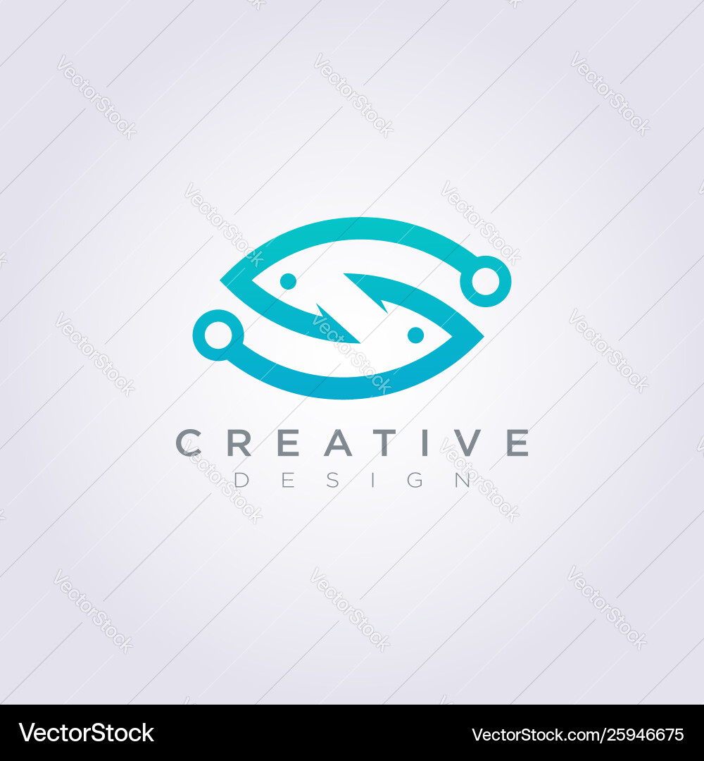 Haken Fisch Design Clipart Symbol Logo Vorlage Vektorbild