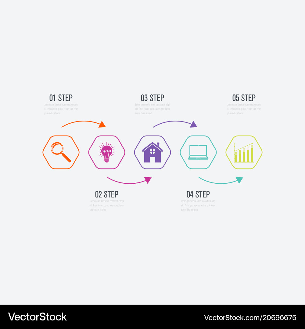 Infographics 5 options Royalty Free Vector Image