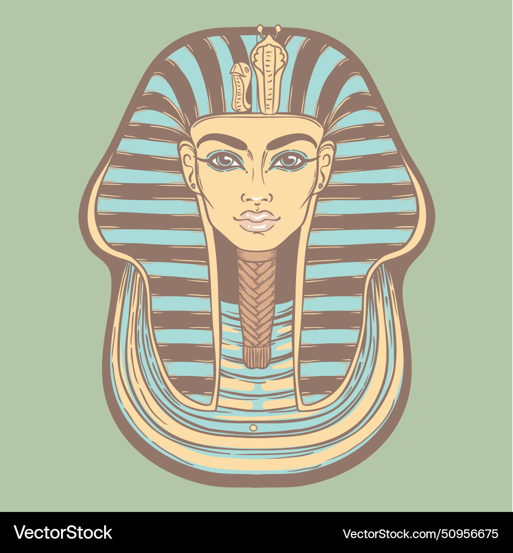 King tutankhamun mask ancient egyptian pharaoh Vector Image